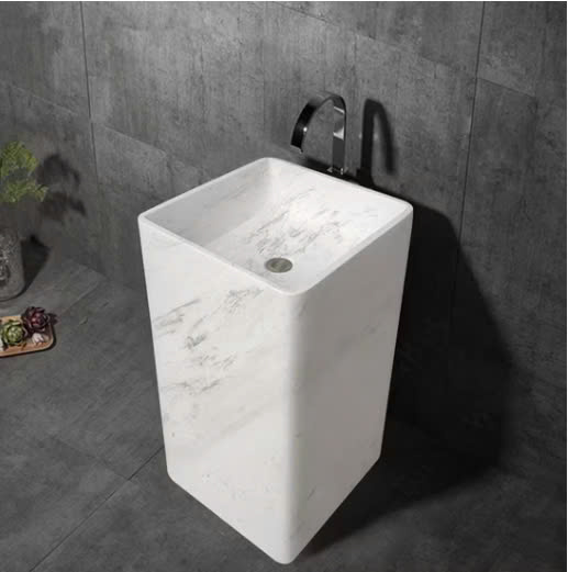 Chậu rửa lavabo nghệ thuật vân đá nhân tạo HD4040VD , Chậu chân đứng, chậu vân đá , chau-nghe ...